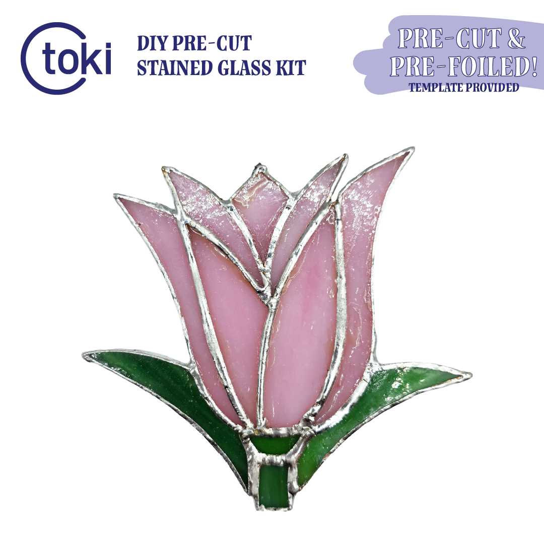 Pre-Cut Flower Stained Glass DIY Coaster – Hakko Products