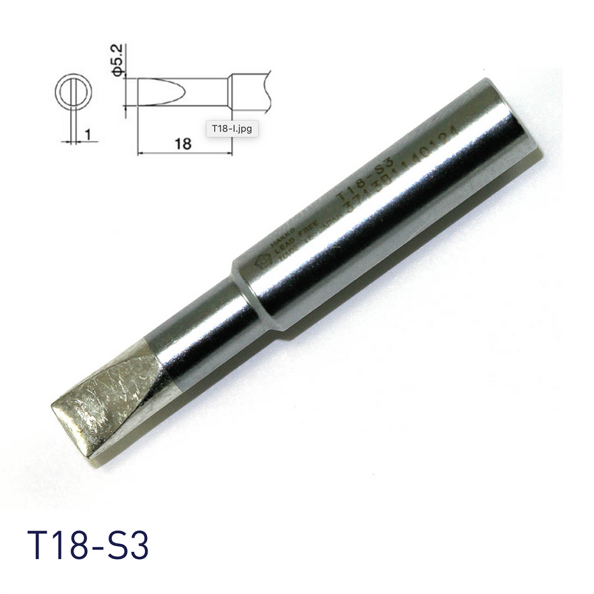 Hakko T18-S3 Soldering Tip – Hakko Products